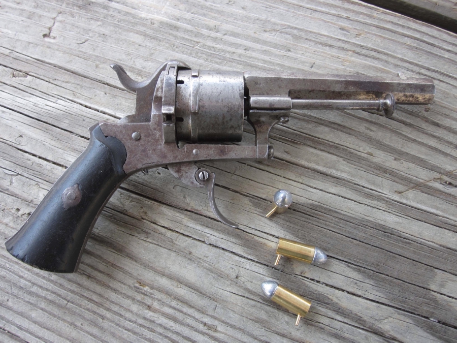 Belgian 7mm Pinfire Revolver With Ammo Kit, No Ffl For Sale at ...
