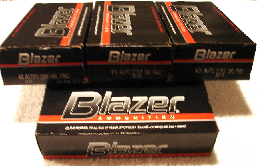 45 Acp Blazer 230 Fmj--200 Rounds 4 Boxes--Ammo For Sale at GunAuction ...