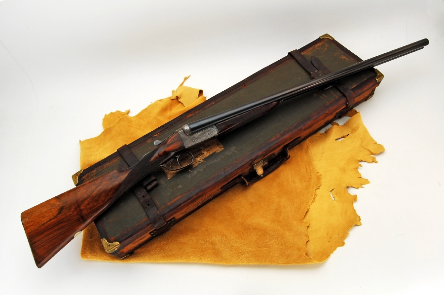 Thomas Wild 12 Gauge 2-3/4 Inch Chamber Double Barrel Shotgun & Case C ...