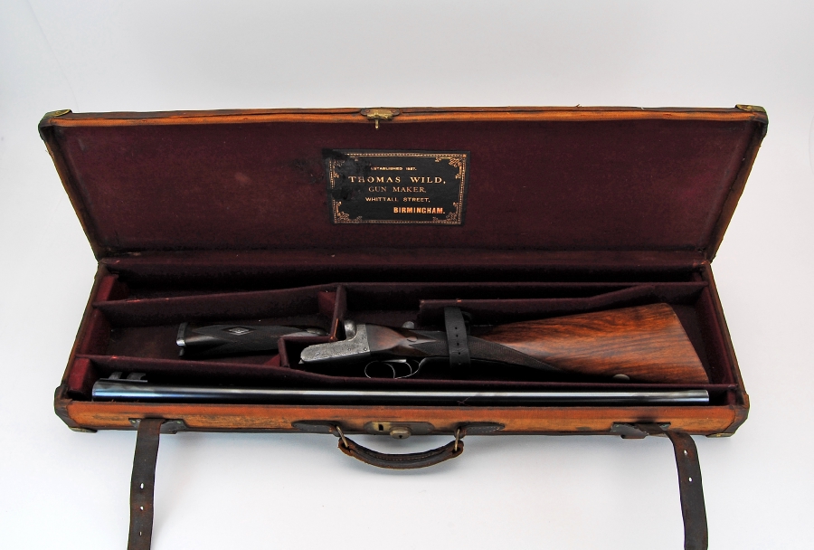Thomas Wild 12 Gauge 2-3/4 Inch Chamber Double Barrel Shotgun & Case C ...
