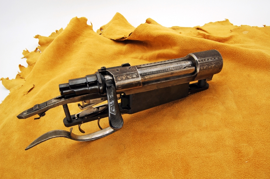 Mauser Action Double Set Trigger Custom Engraved Rifle Action For Sale