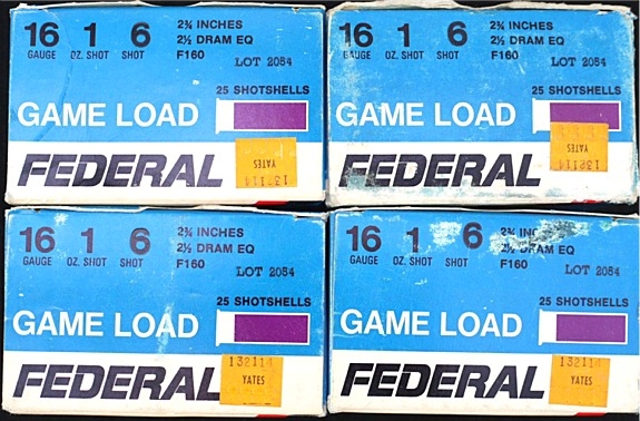 100 rounds Federal 16 ga. shot shells # 6 lead