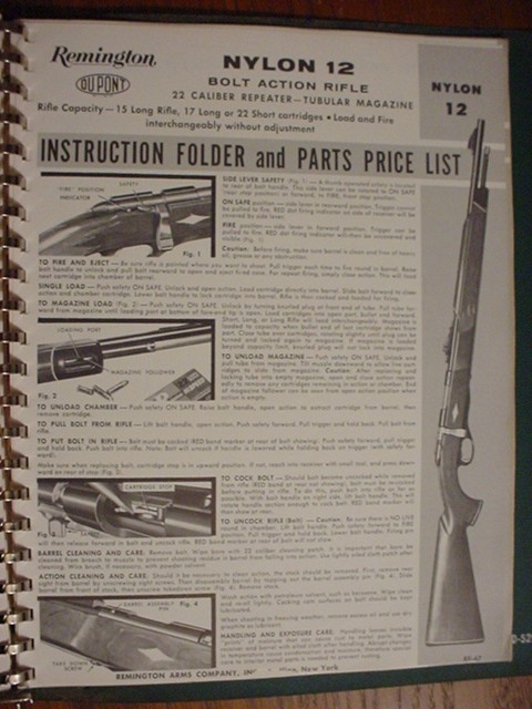 ORIGINAL Remington NYLON 12 instruction manual