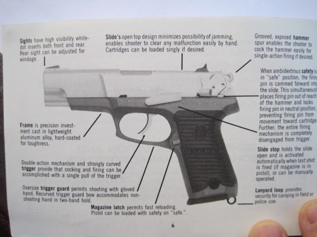 Ruger P90 .45 Cal Original Instructions Manual For Sale at GunAuction ...