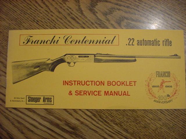Franchi .22 Auto Rifle Instruction Manual 1968 For Sale at GunAuction ...