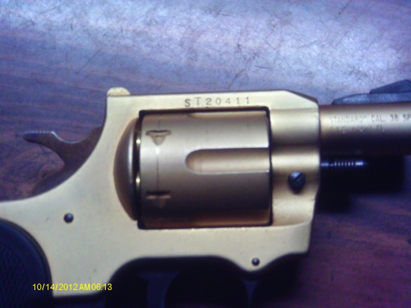 Fie Standard 38 Special 6 Shot Gold Plated Pistol For Sale at ...