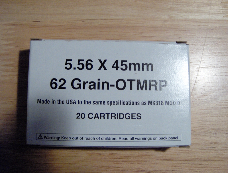 New 223/556 Otmrp Mk318 Mod 0 62 Grain Ammo For Sale at GunAuction.com ...
