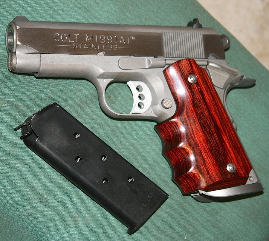 Colt #845-Compact,Stainless,45 Cal,Holster,Custom Grips For Sale at ...