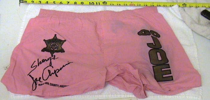 Arizona Sheriff Joe Arpaio Pink Jail Boxer Shorts For Sale at ...