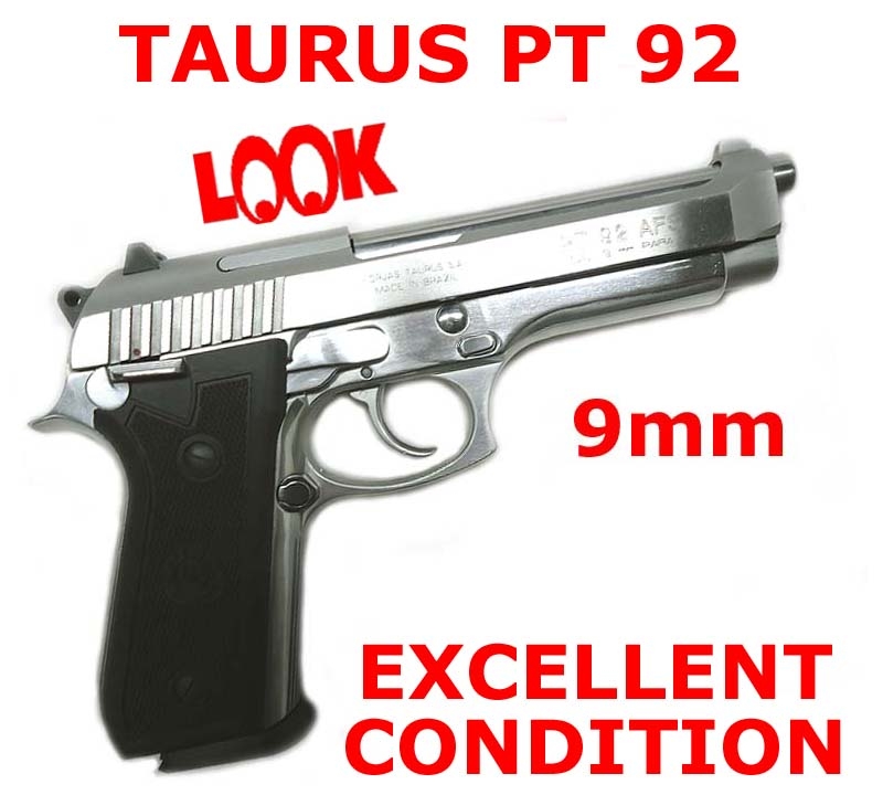 Taurus Model Pt 92 Stainless 9mm High Cap. Most Excellent For Sale at ...