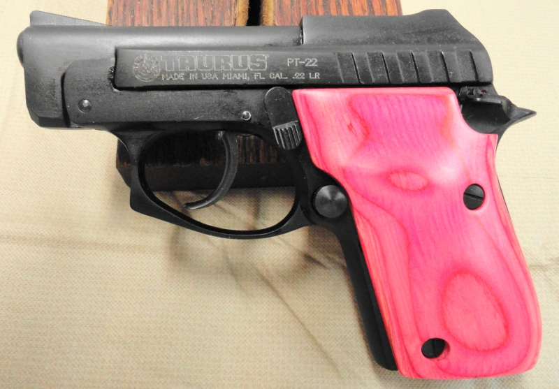 Taurus Pt-22 .22lr Fs 8-Shot Blued Pink Laminate Grip For Sale at ...