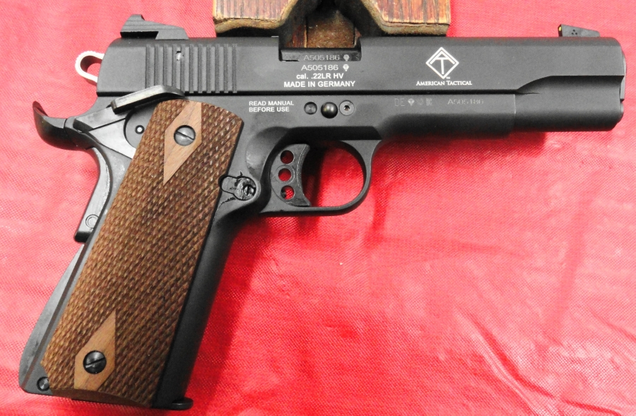 German Sport 1911 .22lr 5"Barrel Black/Wood Grip For Sale at GunAuction ...