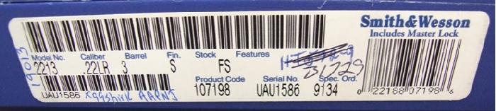 Smith & Wesson S&W 2213 .22 Lr Stainless 3" Minty With Box No Res Or ...