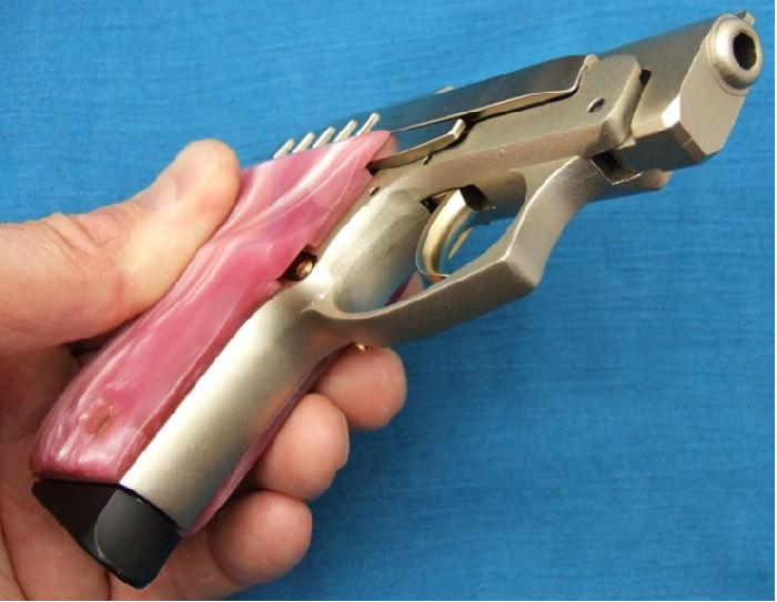 Taurus Pt-22 .22 Lr Nickel With Gold Accents & Pink Pearl Grips. Near ...