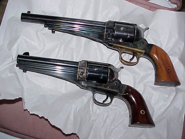 Navy Arms Army & Emf Outlaw 1875 Remington Revolvers W/Holsters & Belt ...