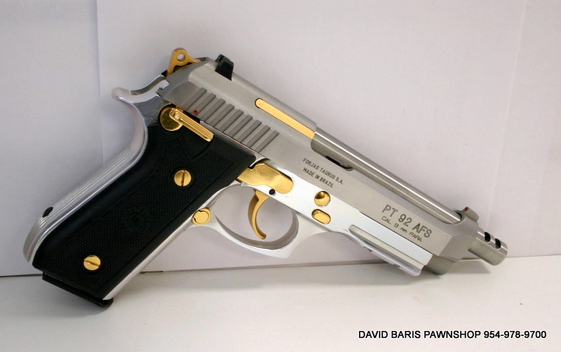 Taurus International Mfg. Co. Pt92 Afs Pistol 9mm 2 Barrels, Gold Trim ...