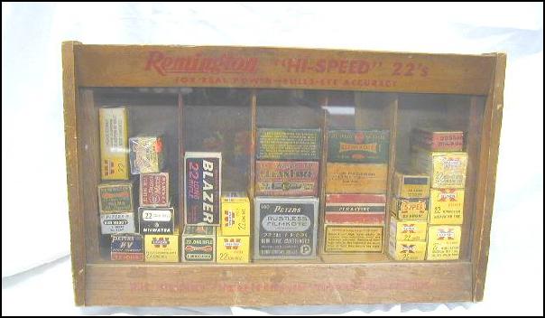Remington 22 Ammo Long Display Case - Wood - For Sale at GunAuction.com ...