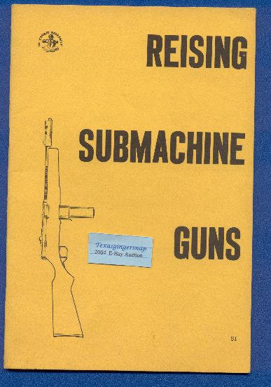 Reising Submachine Gun Manual - M50, M55, And M60 For Sale at ...
