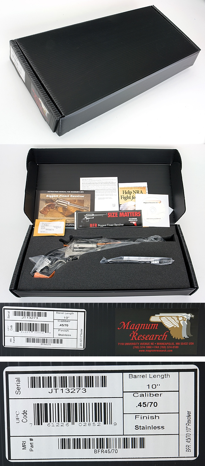 Magnum Research Bfr 10 Inch Barrel 45-70 Stainless Steel Revolver Nib ...