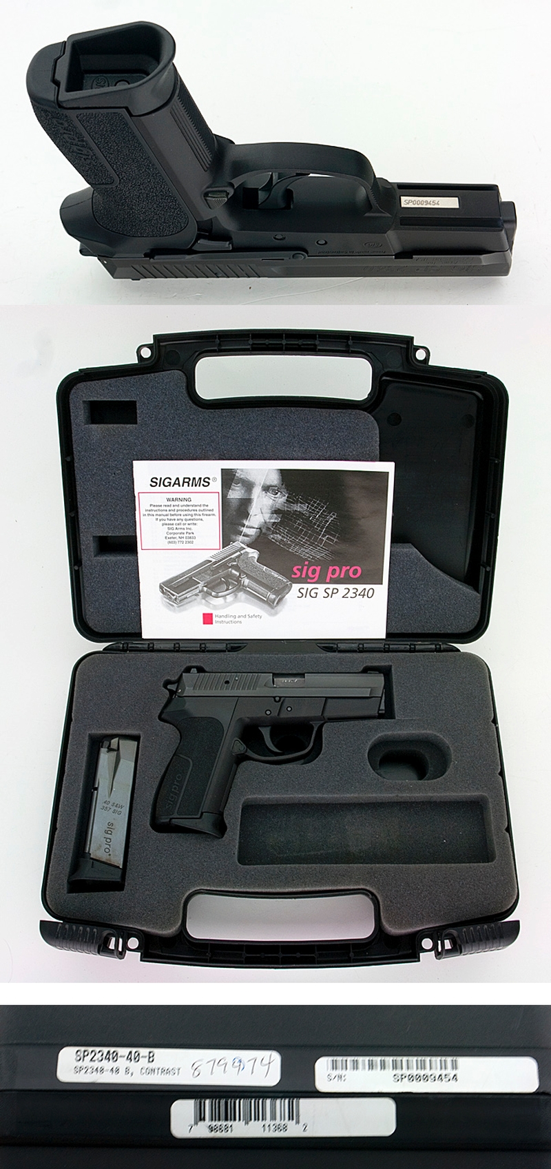 Sig Arms Model Sig Pro Sp2340 Semiauto Pistol 40 S&W Excellent ...