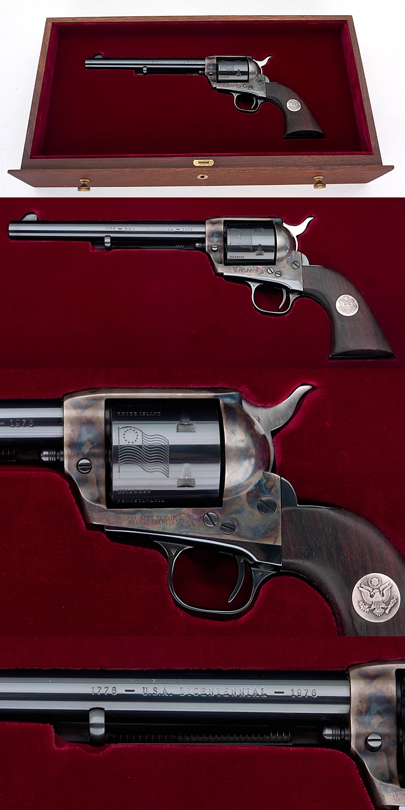 Colt U.S. Bicentennial Three Revolver Set Python, Saa, Dragoon W ...