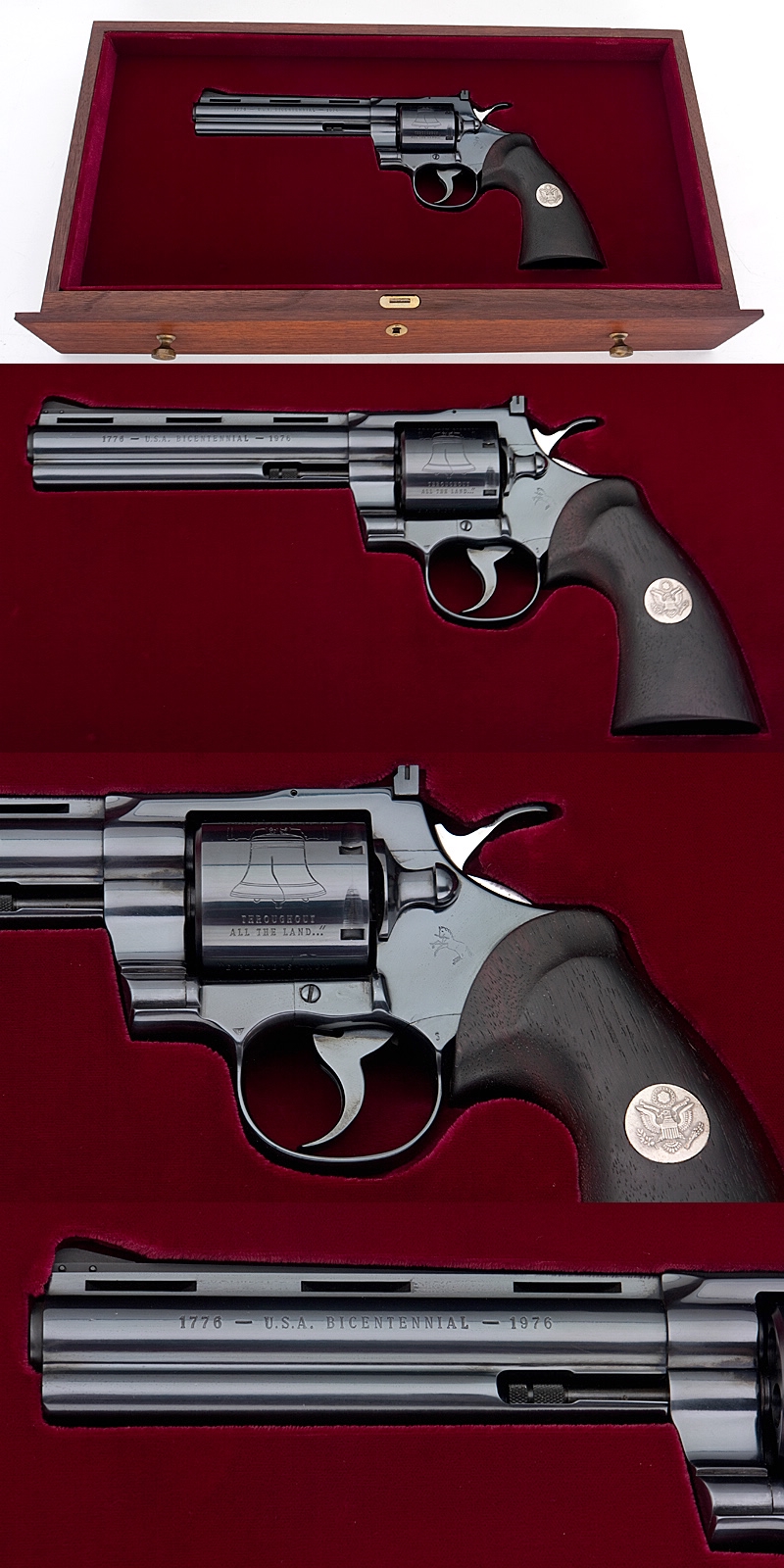 Colt U.S. Bicentennial Three Revolver Set Python, Saa, Dragoon W ...