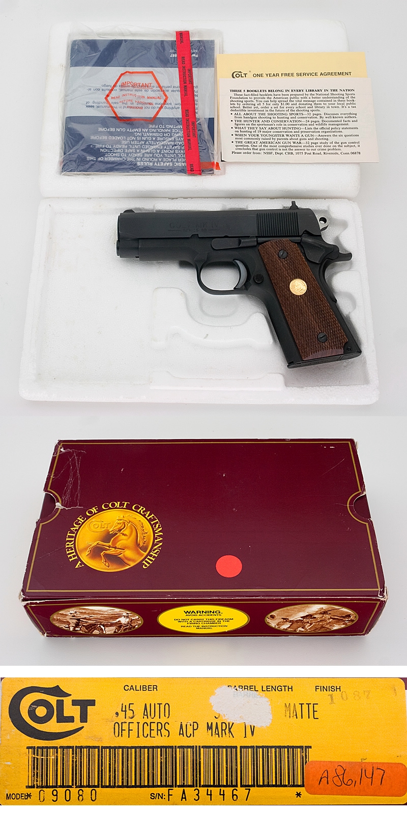 Colt 1911 Officers Acp Mk Iv Series 80 Matte Finish .45 Acp Automatic ...