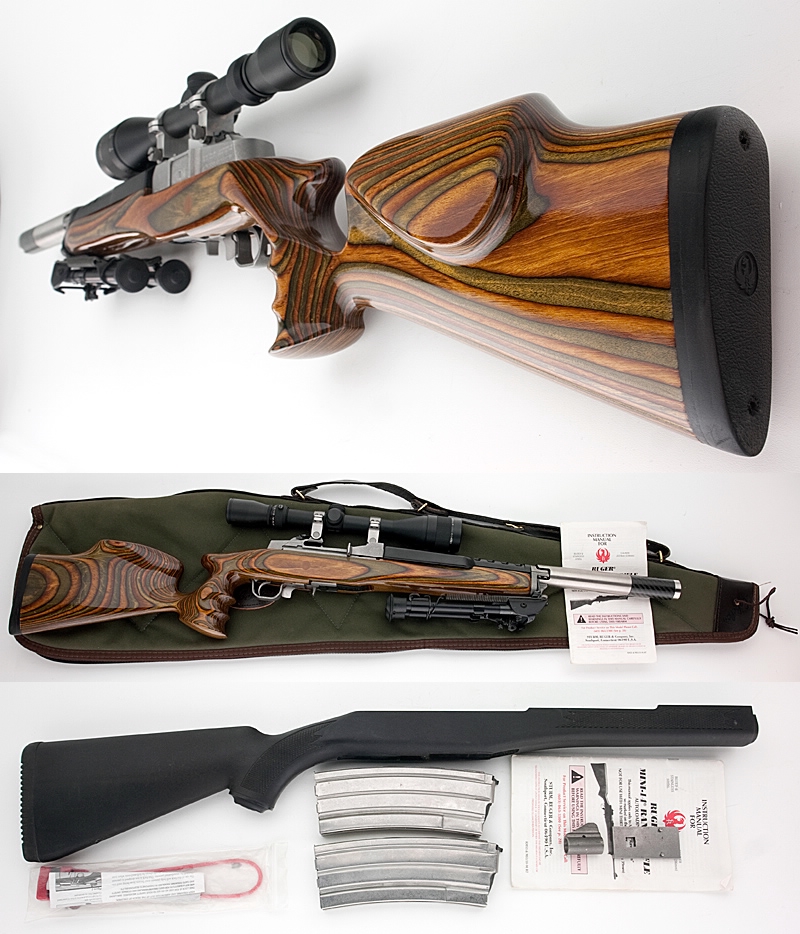 Sturm Ruger Mini-14 Stainless Rifle 223 W/Scope, Bipod, Wilson Barrel ...