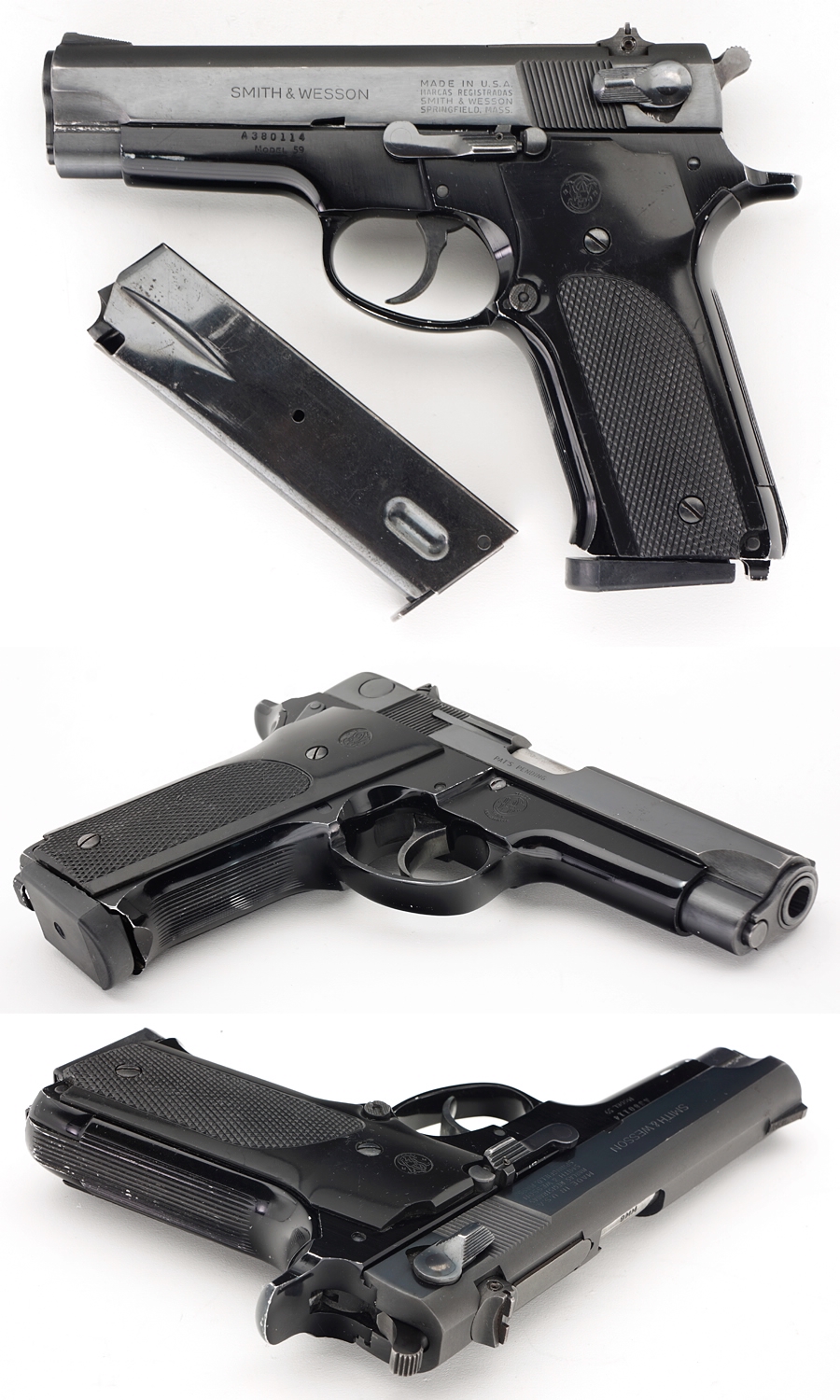 Smith & Wesson S&W Model 59 Semiauto 9mm Pistol Two Magazines For Sale ...
