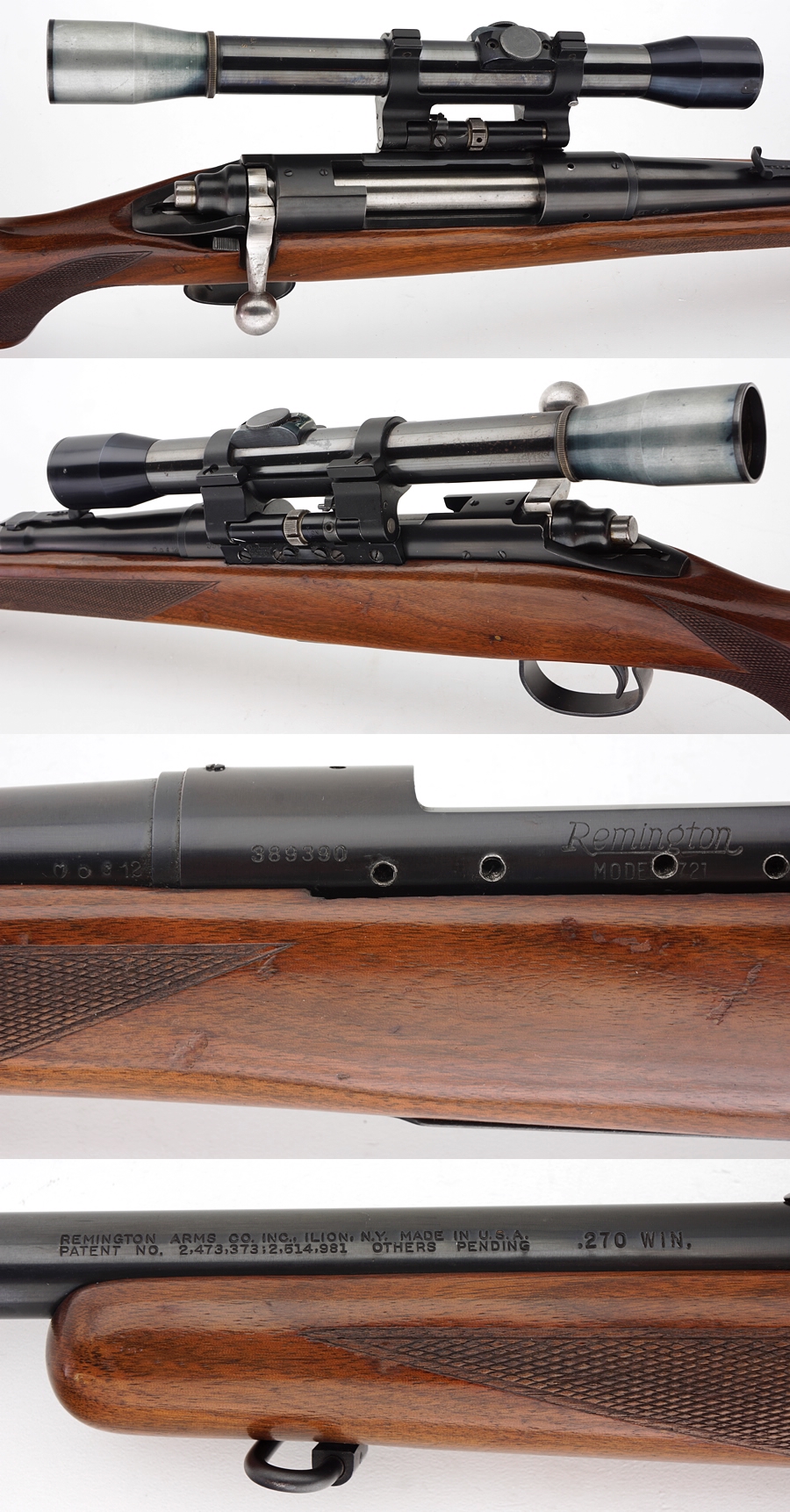 Remington Model 721 Bolt Action Rifle In 270 Winchester With Scope C&R ...