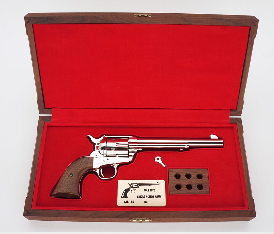 Colt Saa 3rd Gen Nickel Revolver 7-1/2 Barrel .45 Lc W/Display Case ...