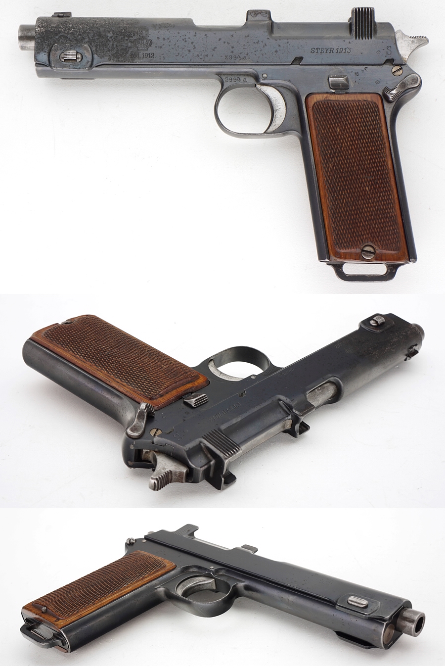 Wwi Steyr-Hahn Austrian Model 1912 Semiauto Pistol 9x23 Mm Mfg 1913 C&R ...