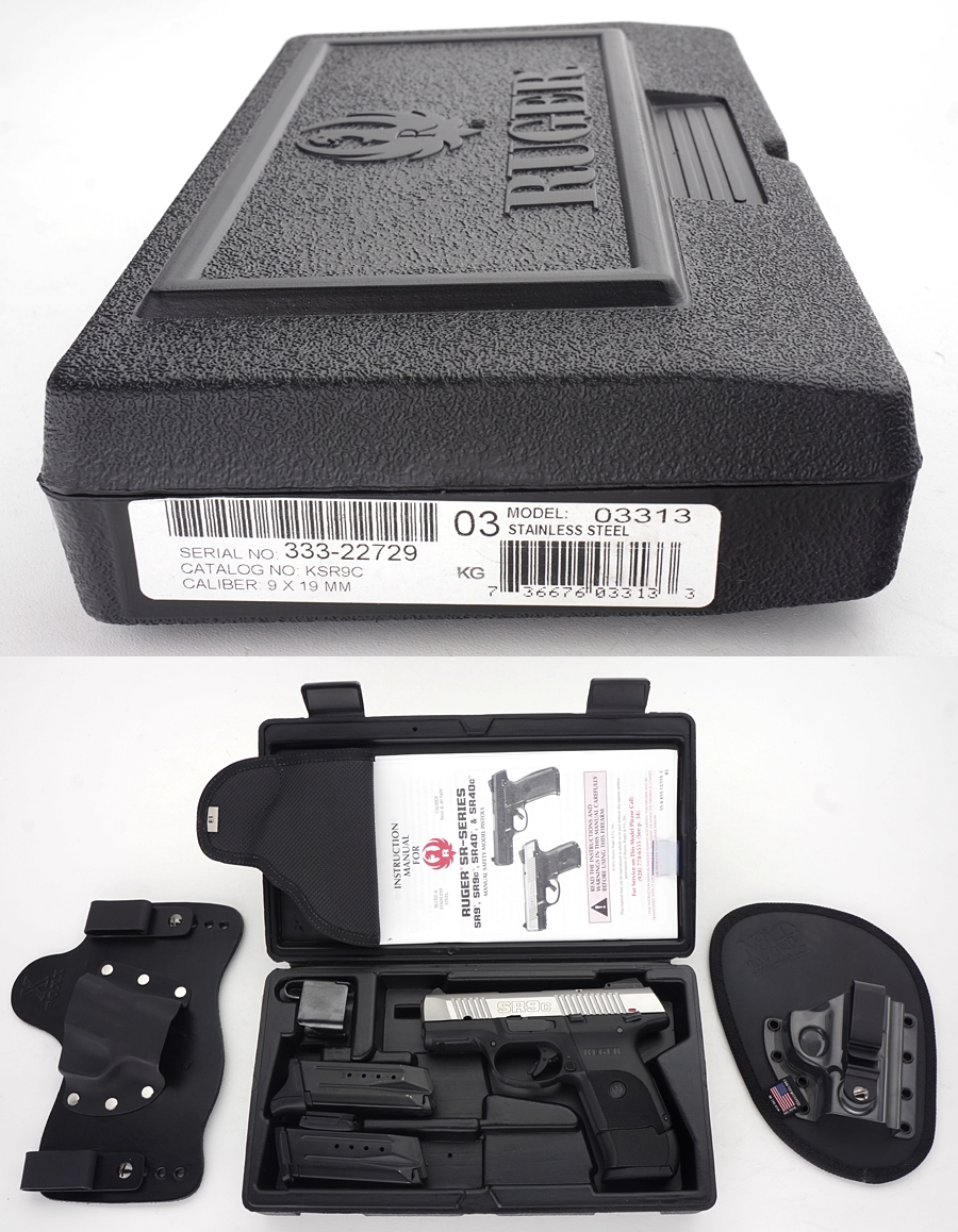 Ruger Sr9c Stainless Compact Pistol 9mm Lnib With Holsters Extras Mags ...