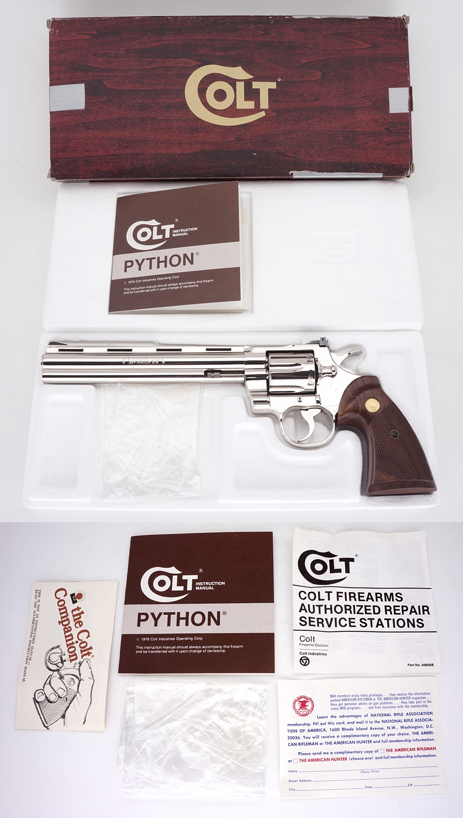 Colt Python 357 Magnum Nickel 8 Inch Revolver Made 1980 In Minty ...