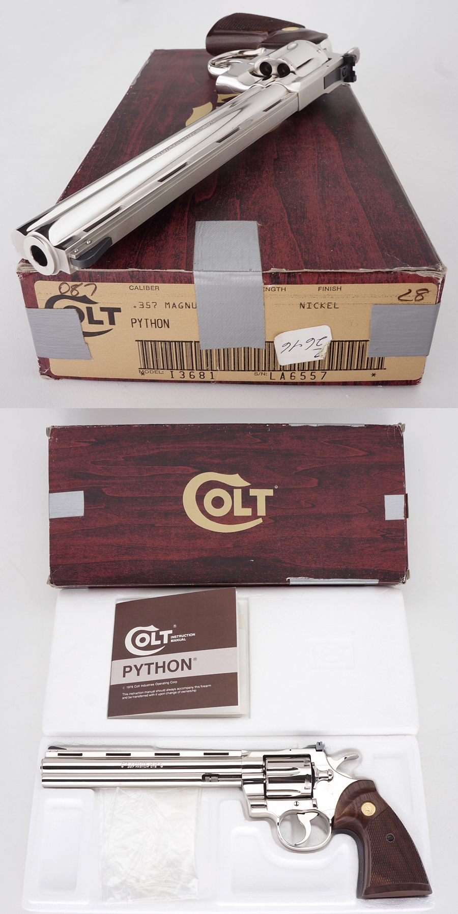 Colt Python 357 Magnum Nickel 8 Inch Revolver Made 1980 In Minty ...