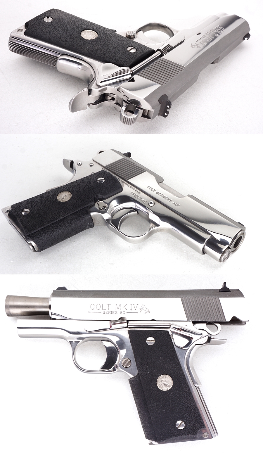 Colt Officers Acp Mk Iv/Series 80 High Polished Stainless Finish .45 ...