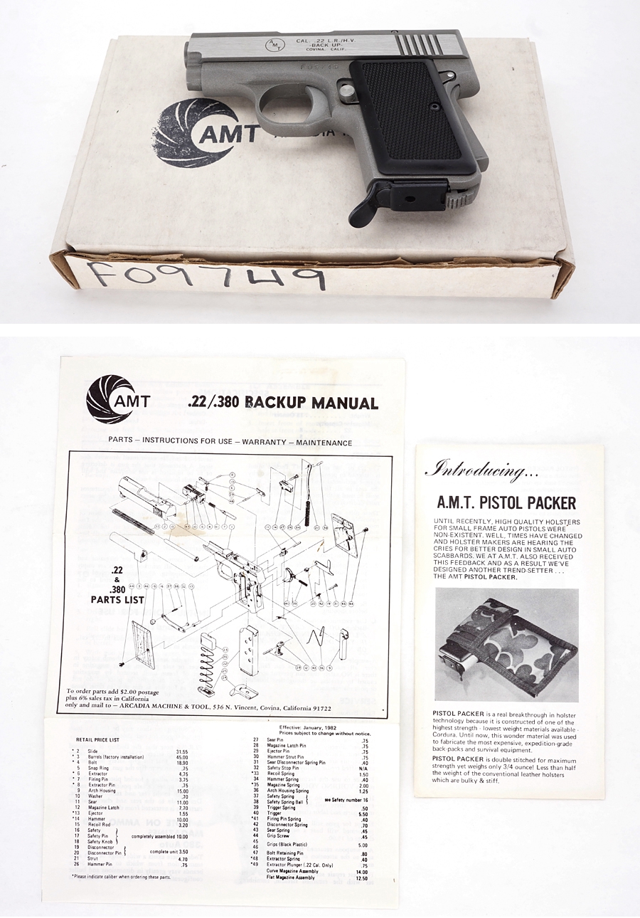 Amt Backup Stainless Steel Semiauto Pistol .22 Lr Concealed Carry Lnib ...