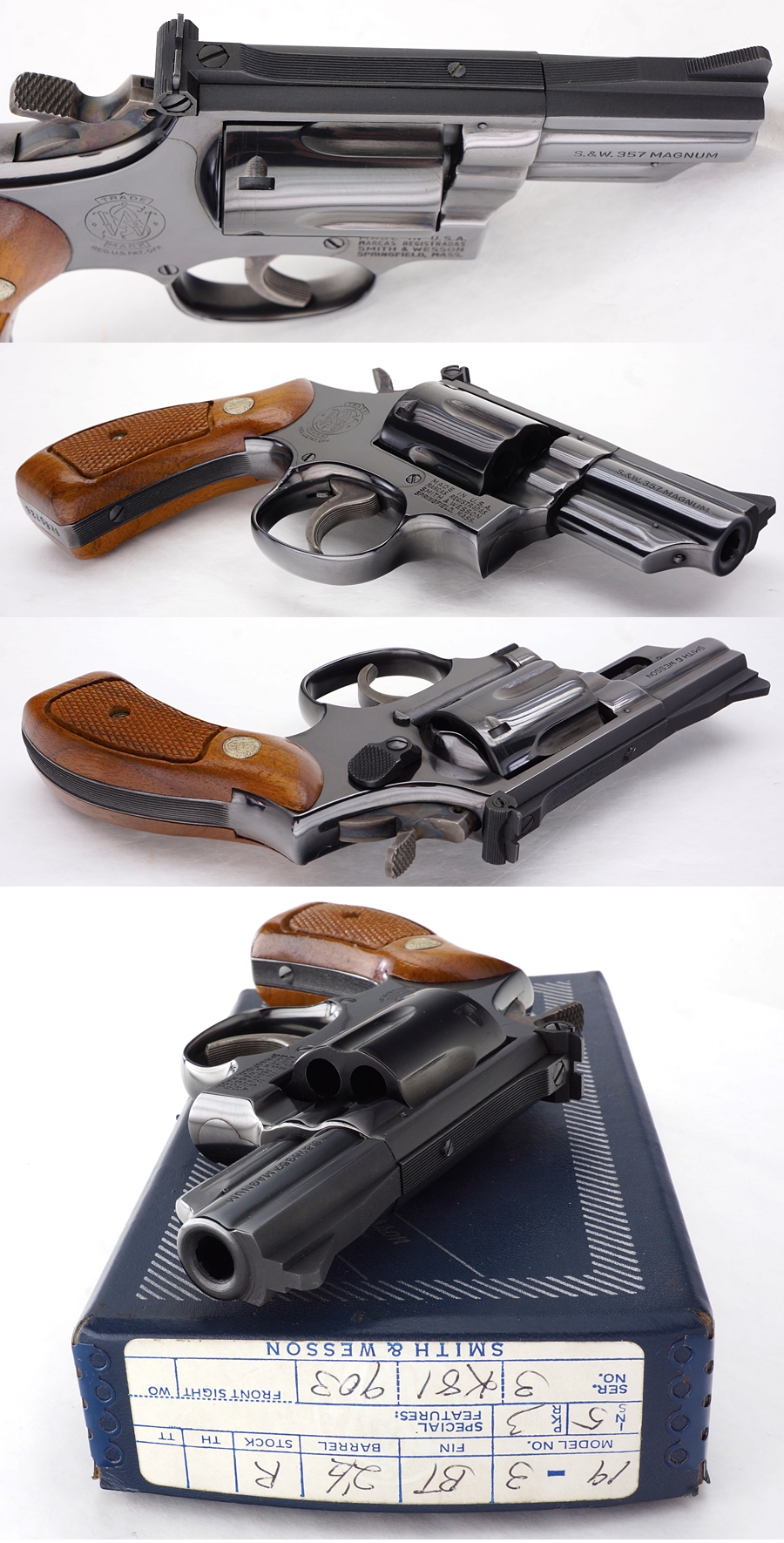 Smith & Wesson S&W Model 19-3 Revolver .375 Magnum Home Great Defense ...