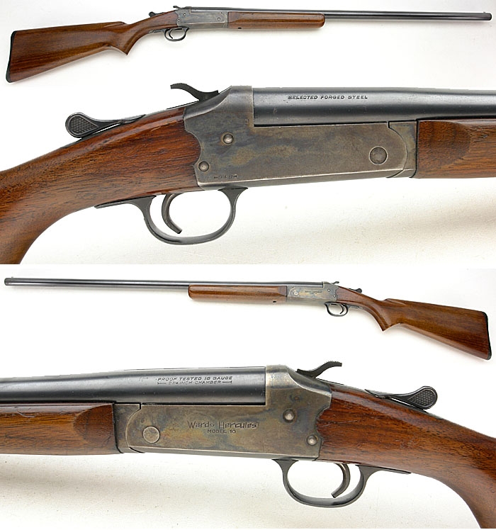 Wards Hercules Model 10 Single Shot Shotgun 16ga Exposed Hammer C&R Ok ...