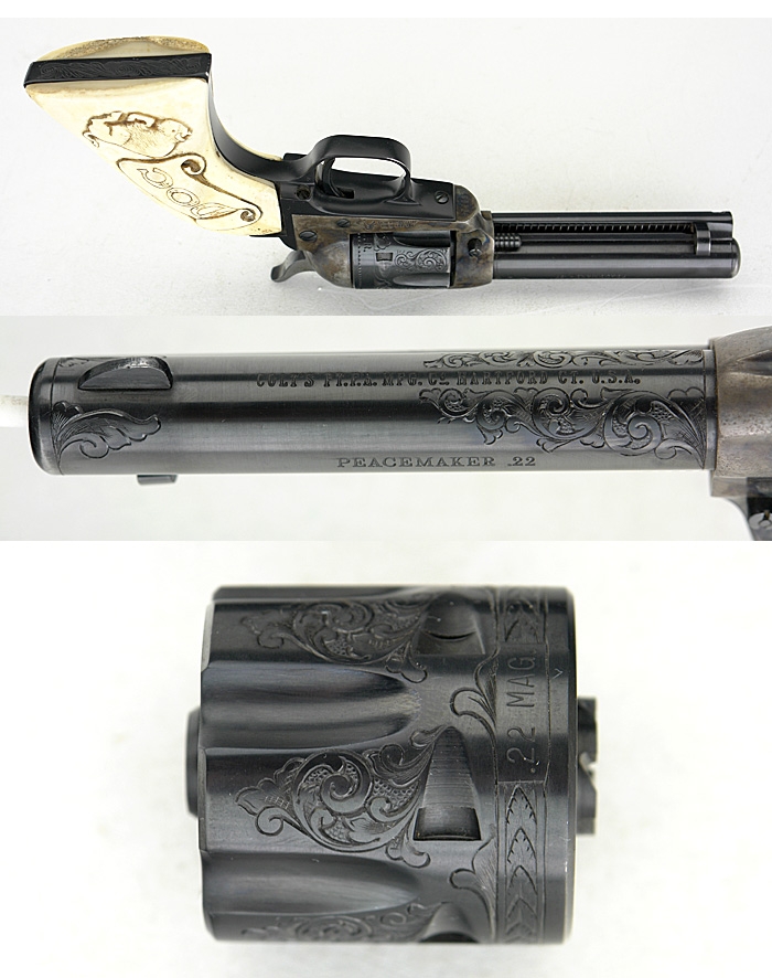 Colt Saa Peacemaker Scout Revolver .22 Caliber Duel Cylinder Ivory ...