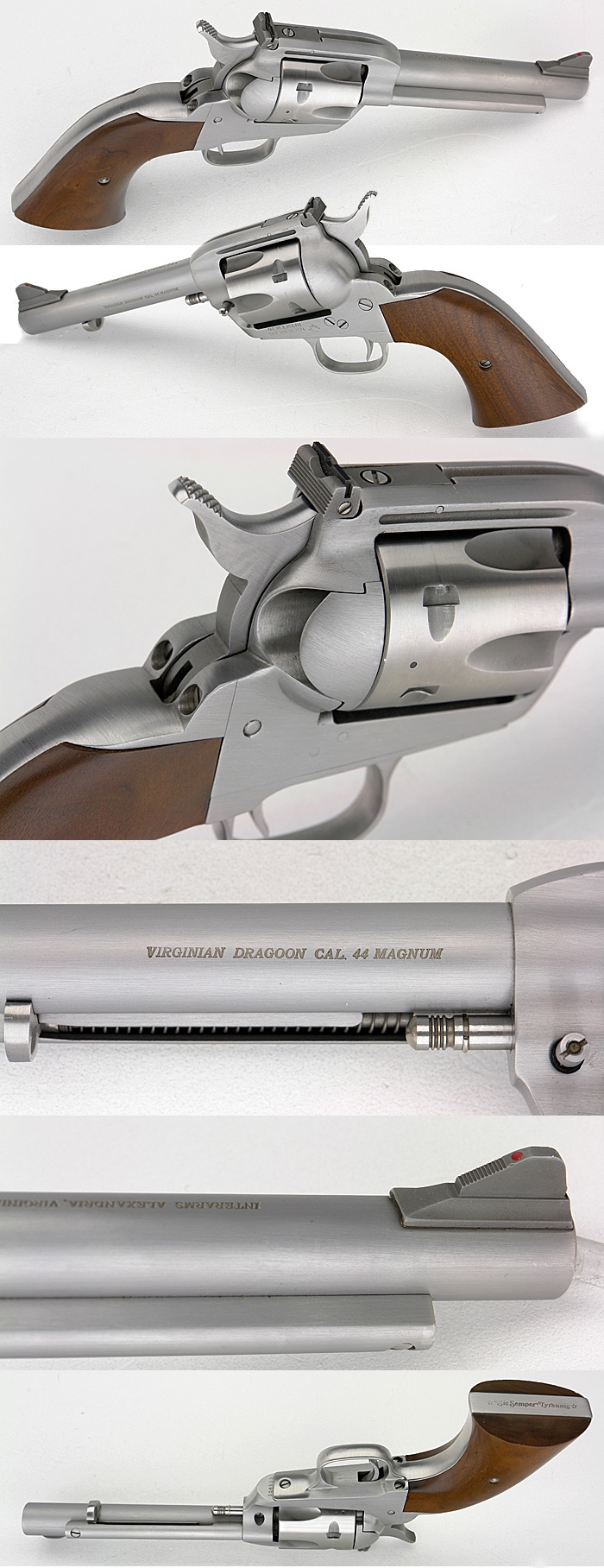 Interarms Virginian Dragoon .44 Magnum Stainless Steel 6 Inch Revolver ...