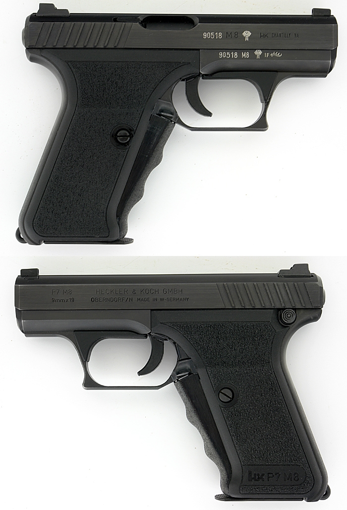 HECKLER & KOCH HK P7 M8 SQUEEZE COCKER 9MM PISTOL LNIB WITH 2 MAGAZINES