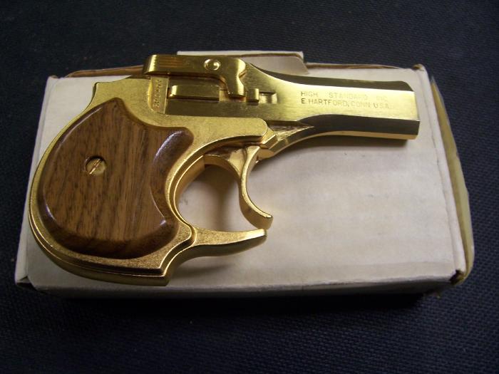 Hi-Standard High Standard Derringer .22mag. Gold Finish For Sale at ...