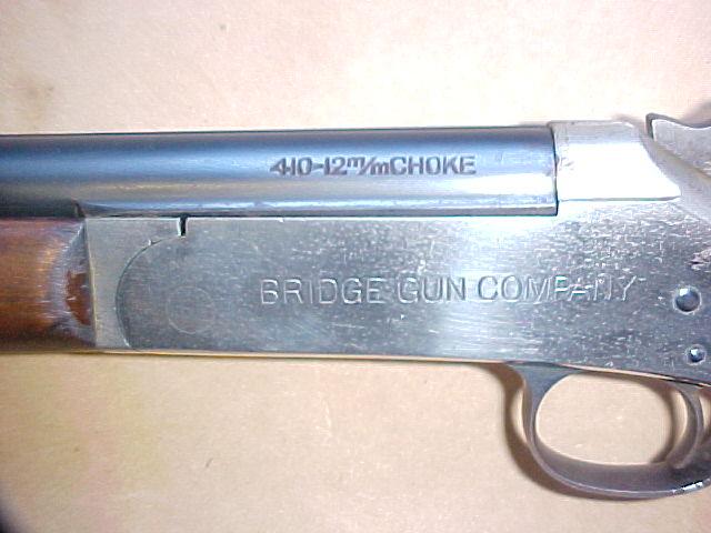 Bridge Gun Co 410 Single Bbl Shotgun, Nickel Frame, 26" Bbl, C&R For ...