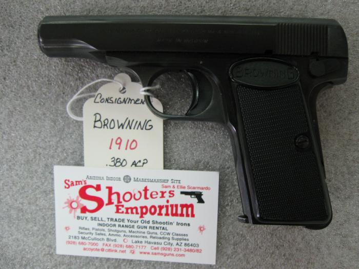 Browning Arms Co. Browning 1910 .380 Acp Made In Belgium (A4156-09) For Sale at GunAuction.com ...