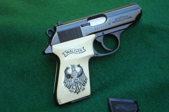 Walther Ppk/S .380 Caliber Made In W.Germany W/ Custom Carved Grips ...