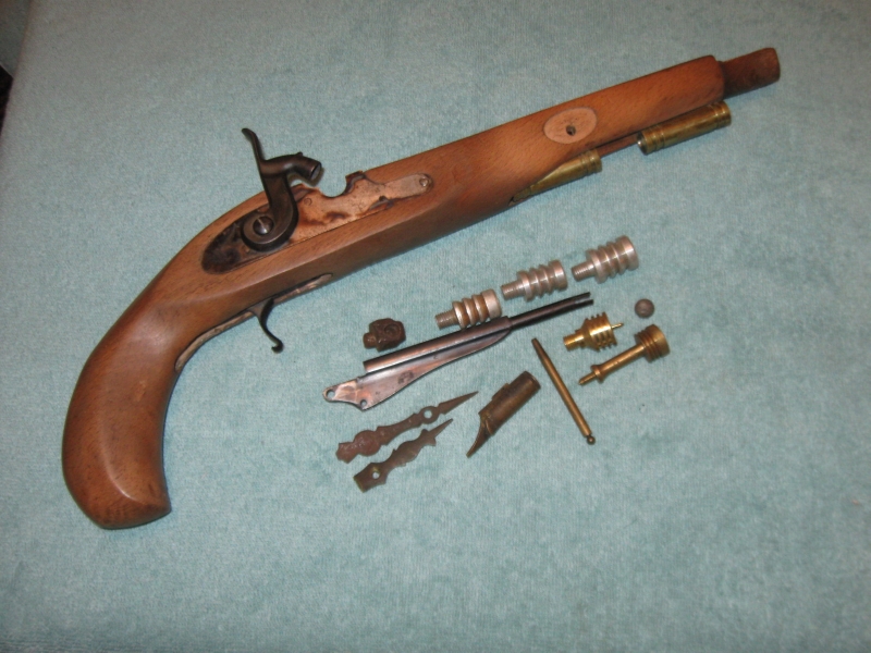 BLACK POWDER PISTOL MINUS BARREL AND TRIGGER GUARD