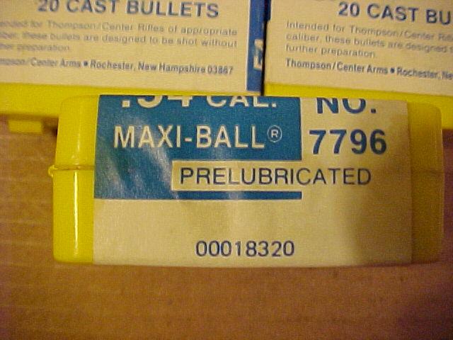 100 Rds T/C 54 Cal Maxi-Ball Rifle Bullets 430 Gr For Sale at ...