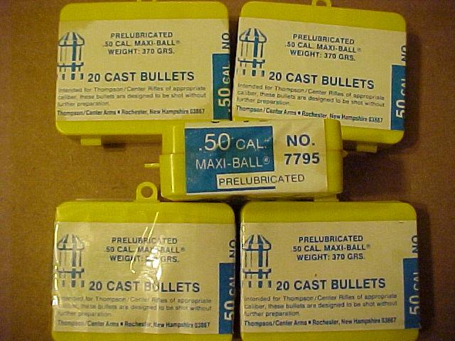 Thompson Center T/C 50 Cal Maxi-Ball Bullets For Sale at GunAuction.com ...