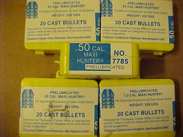 Thompson Center T/C 50 Cal Maxi-Hunter Bullets For Sale at GunAuction ...